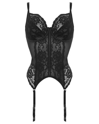 Fleur Balcony Basque – Black Lingerie | Pour Moi | BraTopia