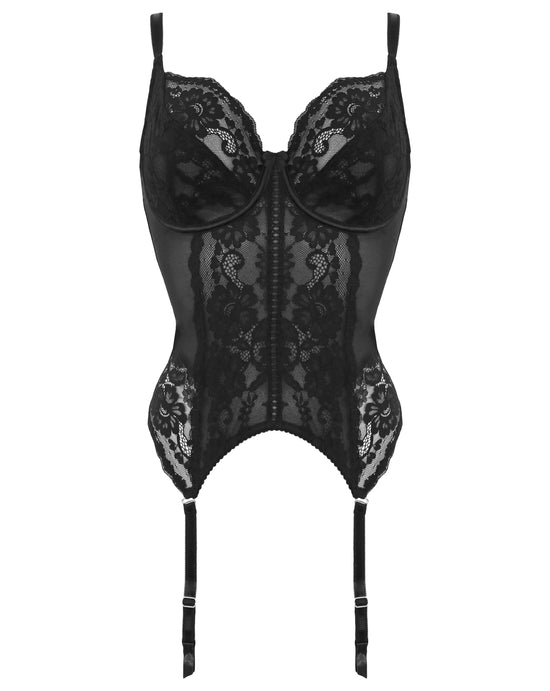 Fleur Balcony Basque – Black Lingerie | Pour Moi | BraTopia